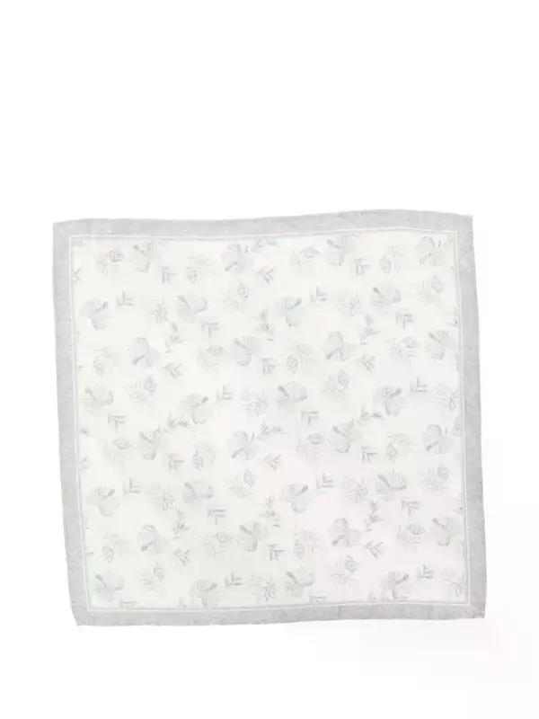 Eleventy Floral-print Pocket Square - Neutrals