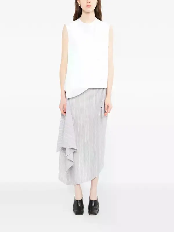 MOOHONG Striped Midi Skirt
