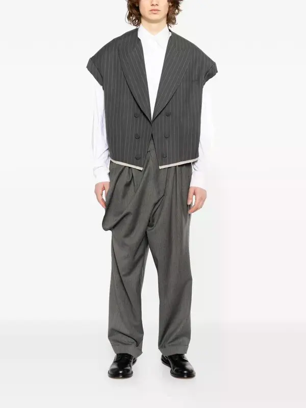 MOOHONG Striped Sleeveless Blazer