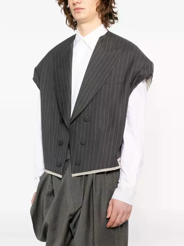 MOOHONG Striped Sleeveless Blazer