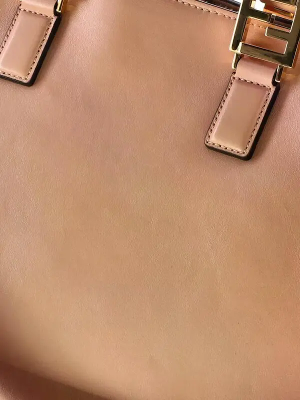 Fendi Ff Handle Leather Medium Tote Bag