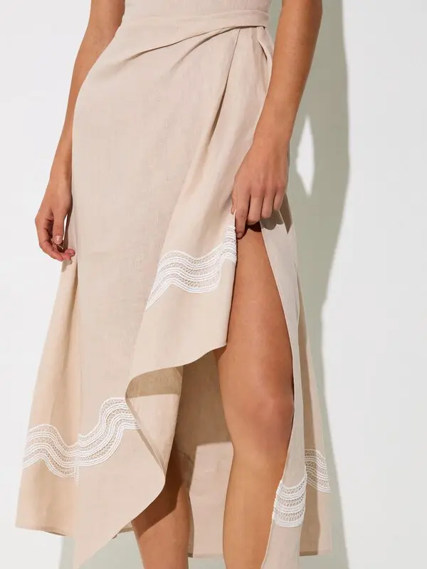REISS Arla Lace-trimmed Linen Beach Dress