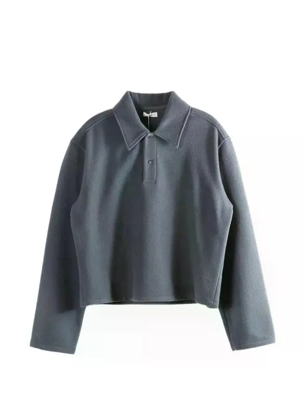 RIER Long-sleeve Polo Shirt - Grey