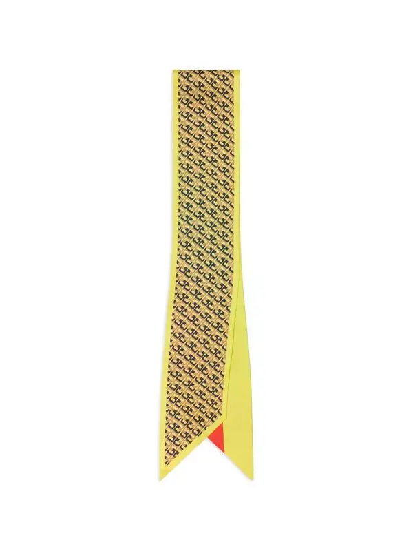 Tory Burch T Link Patterned Silk Tie - Yellow
