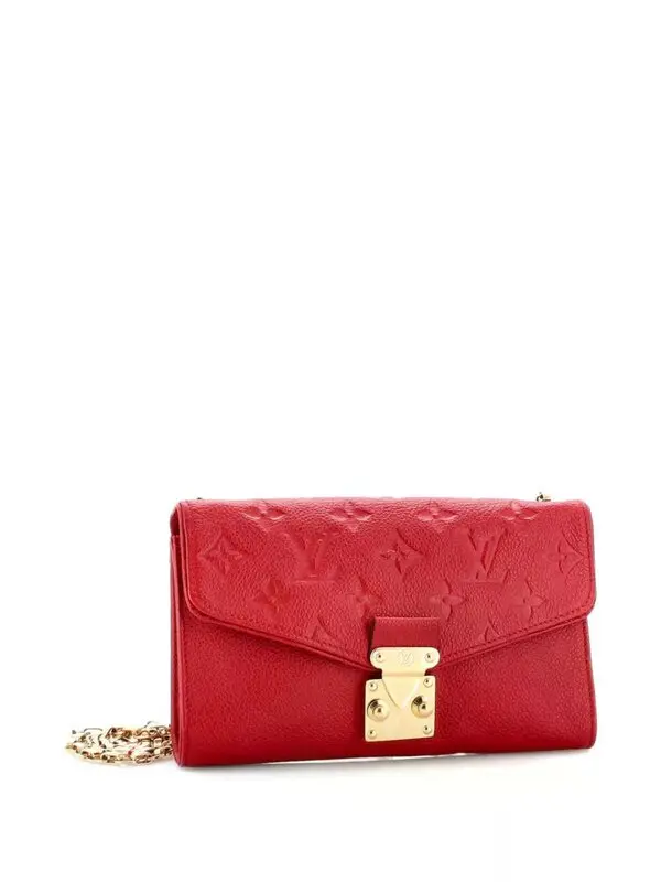 LOUIS VUITTON Saint Germain Pochette Monogram Empreinte Leather Shoulder Bag - Red