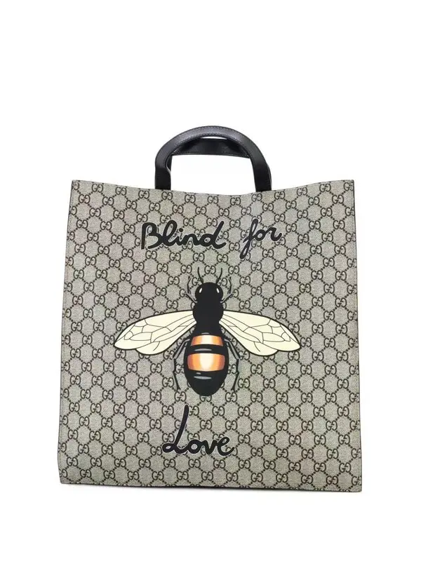 Gucci Printed Gg Coated Canvas Tall Tote Bag - Brown