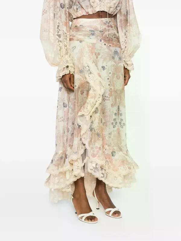 Zimmermann Rebellion Ruffled Midi Skirt