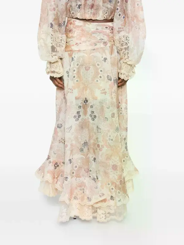 Zimmermann Rebellion Ruffled Midi Skirt