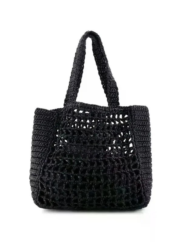 Prada Logo Raffia Small Tote Bag