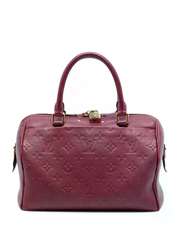 LOUIS VUITTON Monogram Empreinte Speedy Bandouliere 25 Satchel - Red