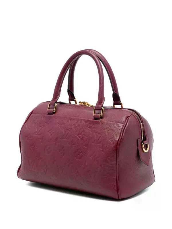 LOUIS VUITTON Monogram Empreinte Speedy Bandouliere 25 Satchel - Red