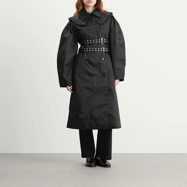 GANNI Duchesse Nylon Trenchcoat
