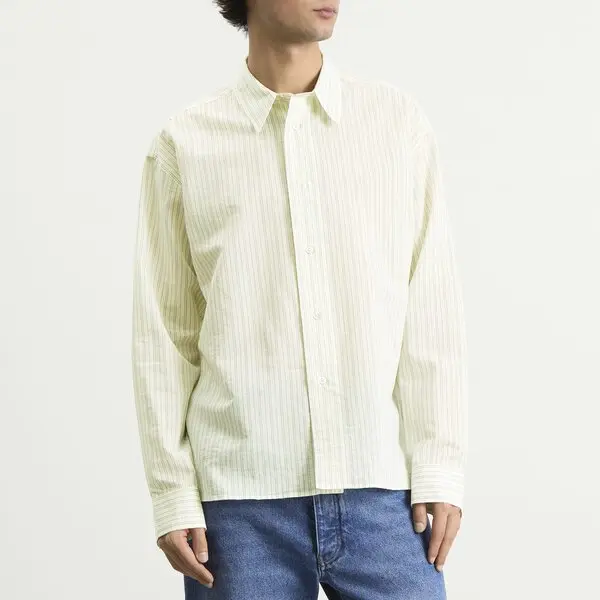 Studio Nicholson Hal Cotton Silk Stripe Shirt - Parchment