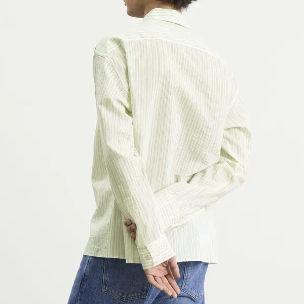 Studio Nicholson Hal Cotton Silk Stripe Shirt - Parchment