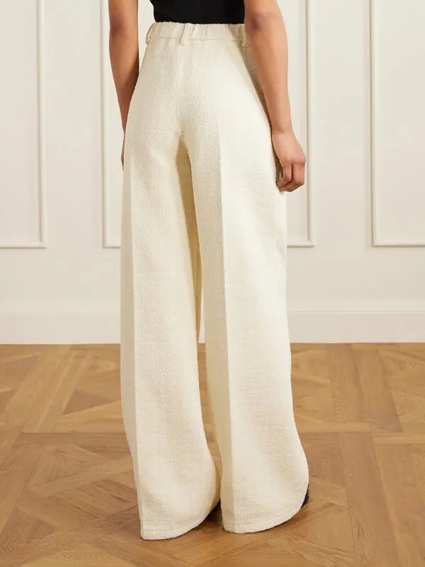 Gucci Wide-leg Cotton-tweed Pants - Neutrals