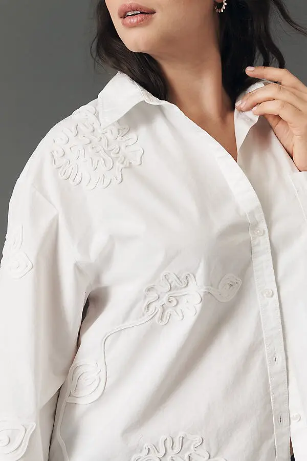 Maeve Shrunken Bennet Buttondown Shirt - White