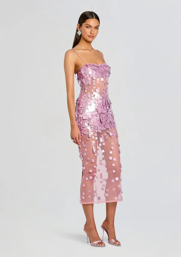 Retrofete Carmin Embellished Tea-length Dress