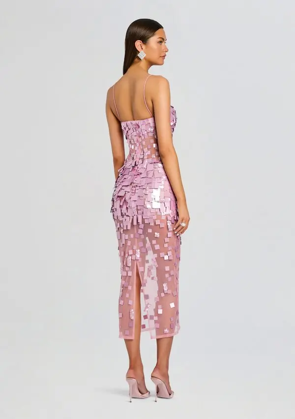 Retrofete Carmin Embellished Tea-length Dress