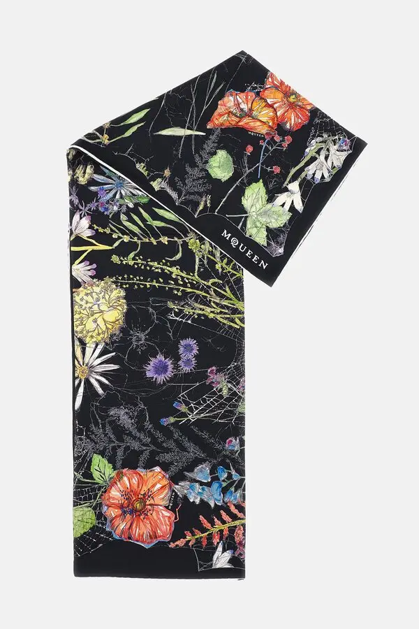Alexander McQueen Spider Floral Silk Scarf - Multicolor