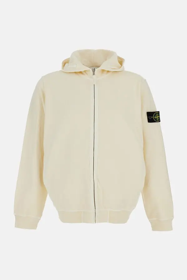 Stone Island Diagonal Organic Cotton Fleece Hoodie