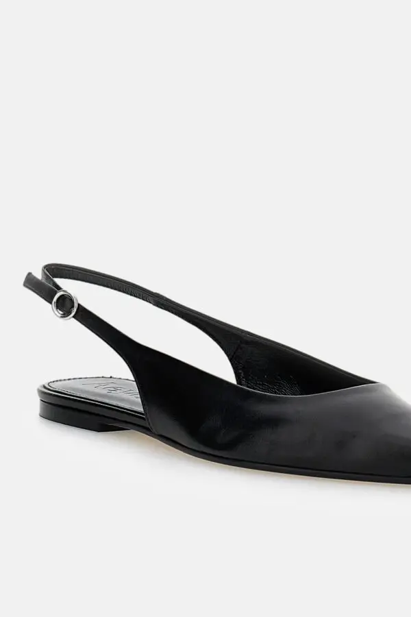 AeydĒ Annora Nappa Leather Slingbacks - Black