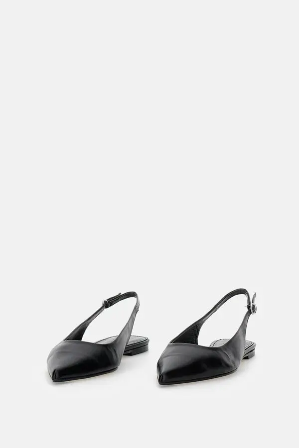 AeydĒ Annora Nappa Leather Slingbacks - Black