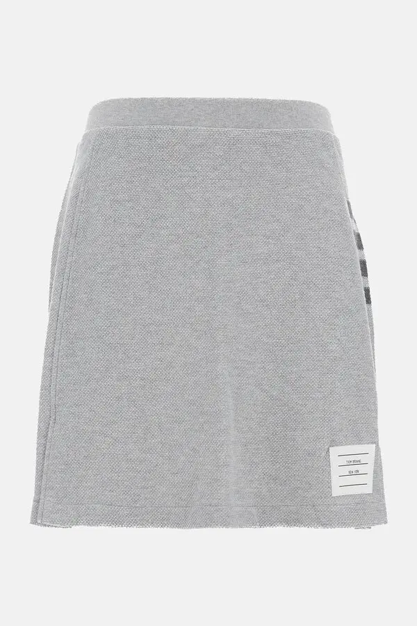 Thom Browne Pleated Milano Stitch Knit Skirt - Grey