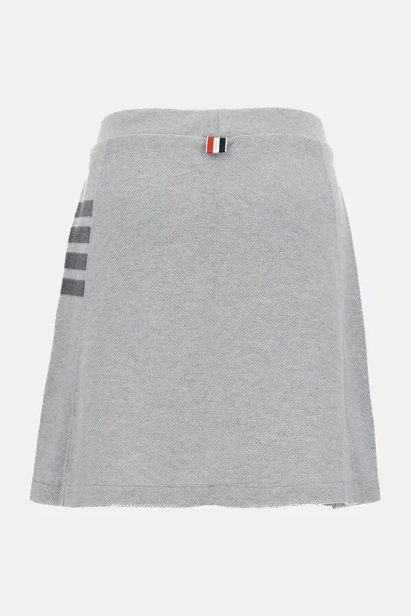 Thom Browne Pleated Milano Stitch Knit Skirt - Grey