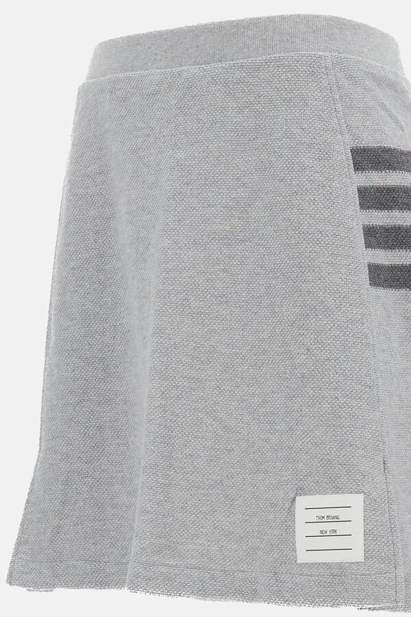 Thom Browne Pleated Milano Stitch Knit Skirt - Grey