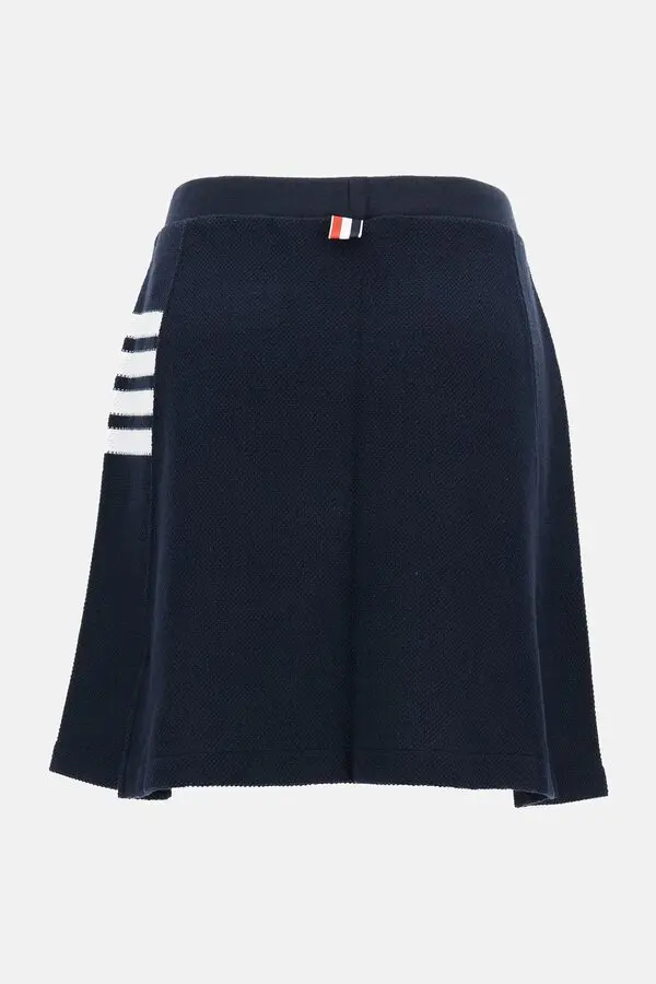 Thom Browne Milano Stitch Knit Pleated Mini Skirt