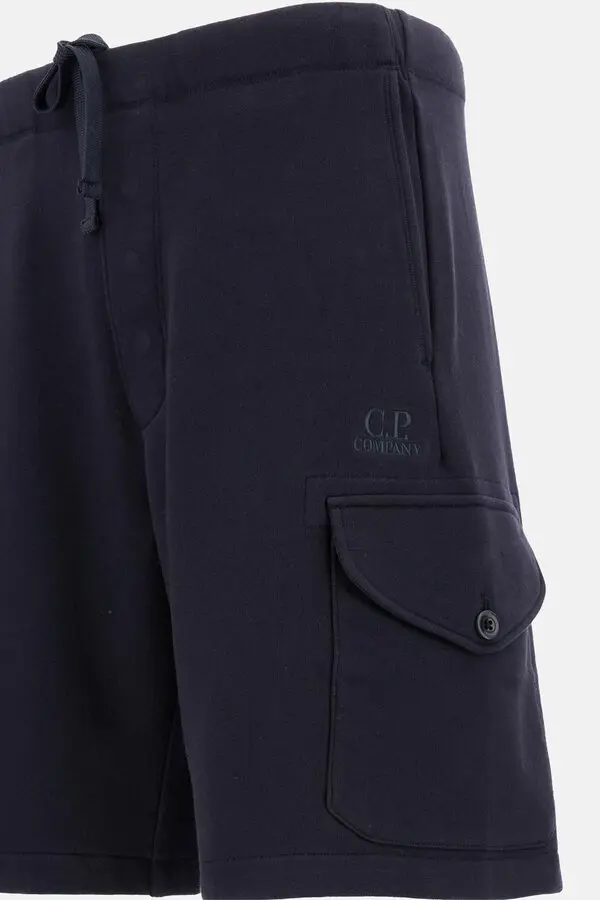 C.P. COMPANY Fleece Cargo Shorts - Blue