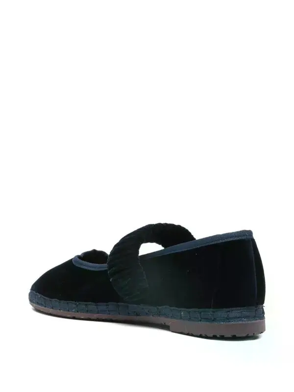 FLABELUS Mafalda Ruched-strap Ballet Flats - Blue