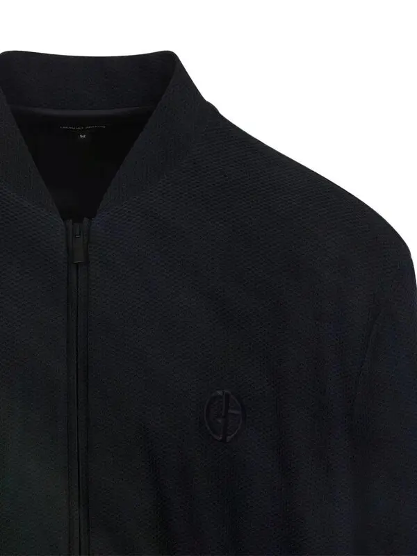 Giorgio Armani Textured Logo Jacket - Blue