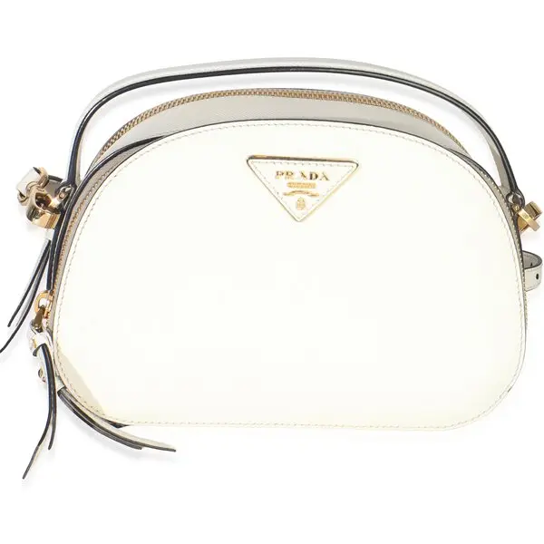Prada Saffiano Odette Top Handle Bag - White