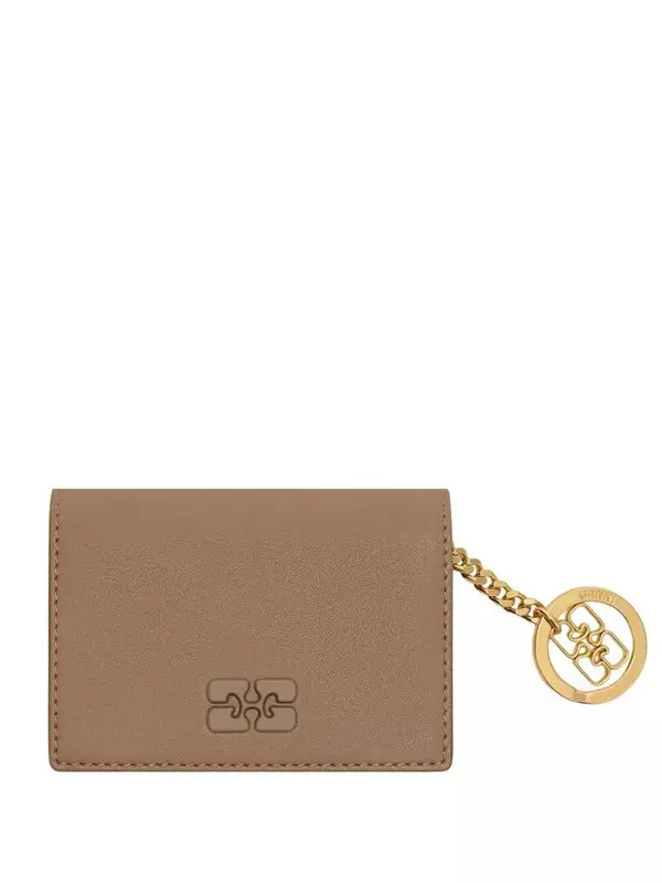 GANNI Bou Chain-detail Cardholder - Brown