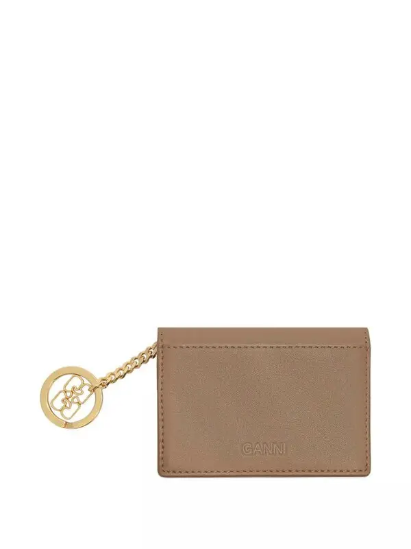 GANNI Bou Chain-detail Cardholder - Brown