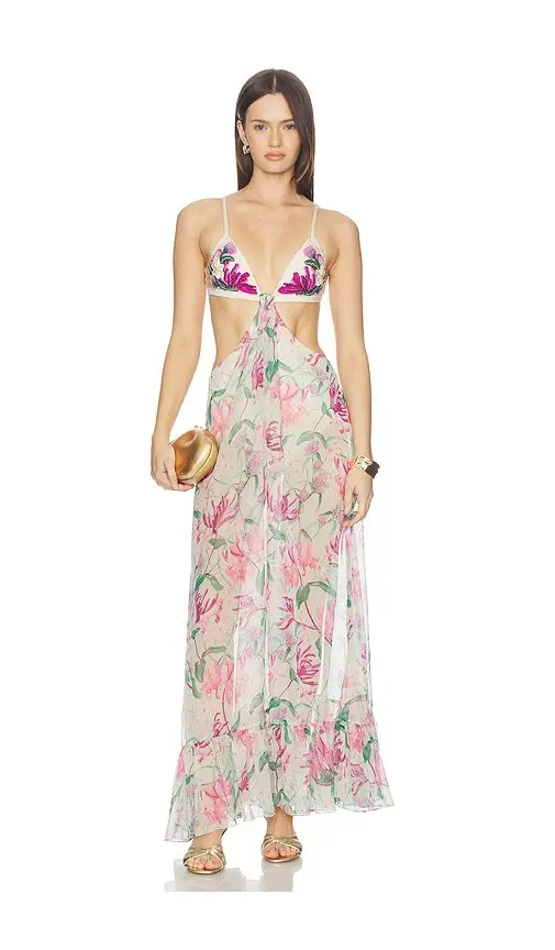 PatBO Honey Flower Embroidered Beach Dress - Ivory