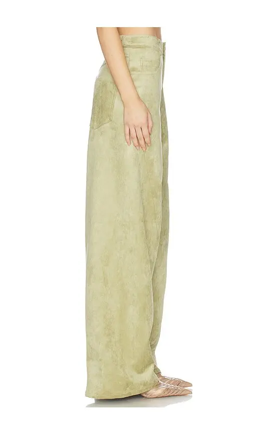 Alexis Rustikan Faux Suede Wide Leg Trousers - Sage