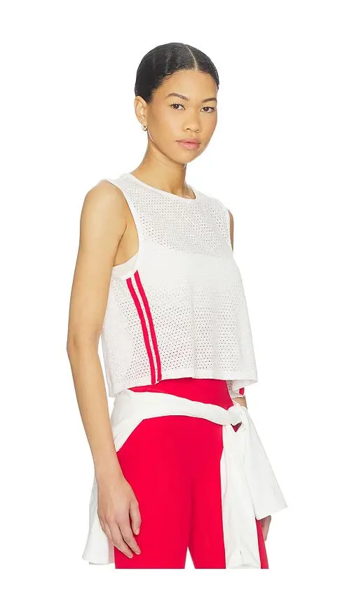 Splits59 Mesh Tank Top With Stripe Detail