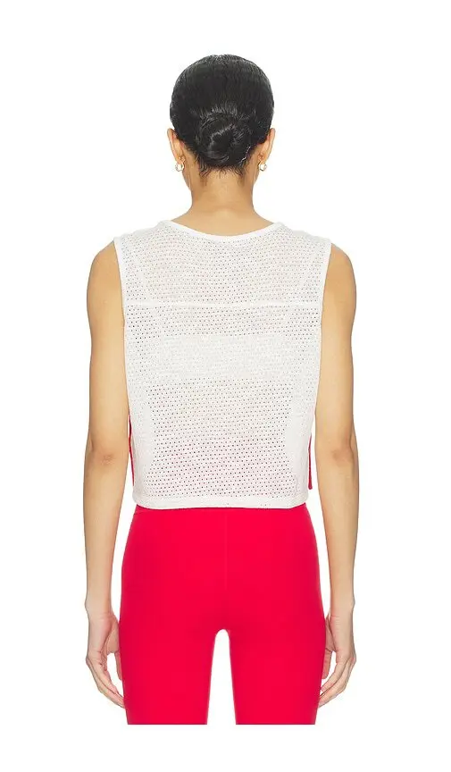 Splits59 Mesh Tank Top With Stripe Detail