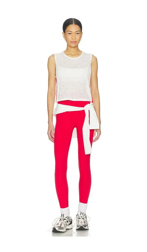 Splits59 Mesh Tank Top With Stripe Detail