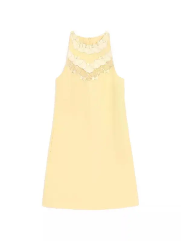 Valentino Garavani Rhinestone-embroidered Bow-detail Mini Dress - Yellow