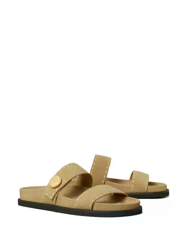 Tory Burch Button Strap Slide Sandals
