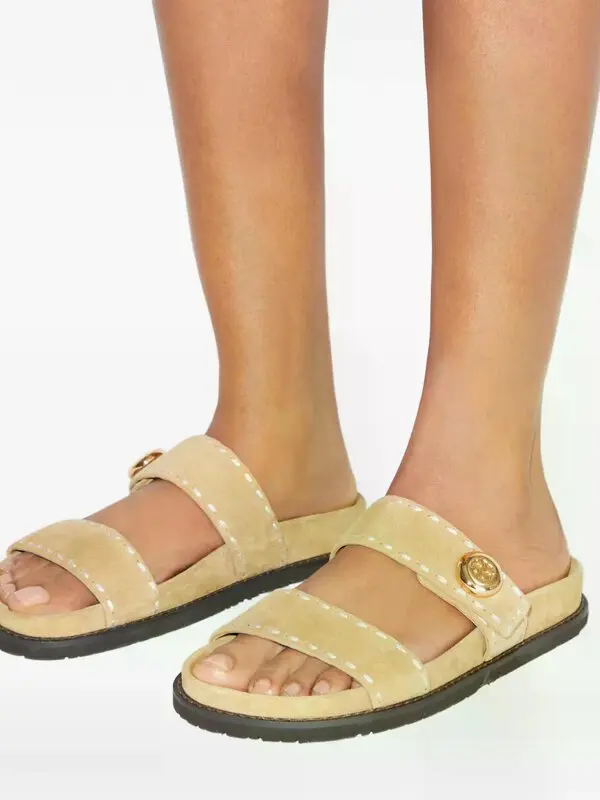 Tory Burch Button Strap Slide Sandals