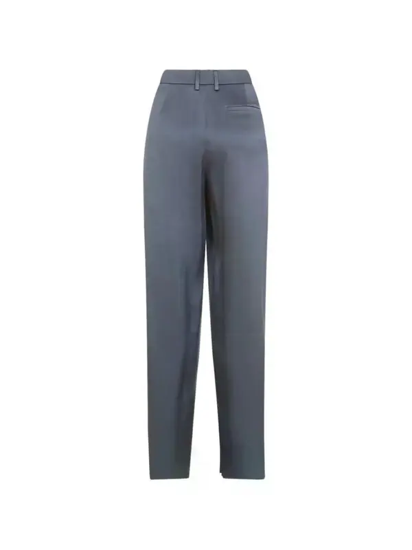 Giorgio Armani Pleated Wide-leg Silk Trousers - Grey