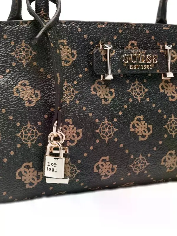 Guess Carrie Logo-charm Tote Bag - Brown