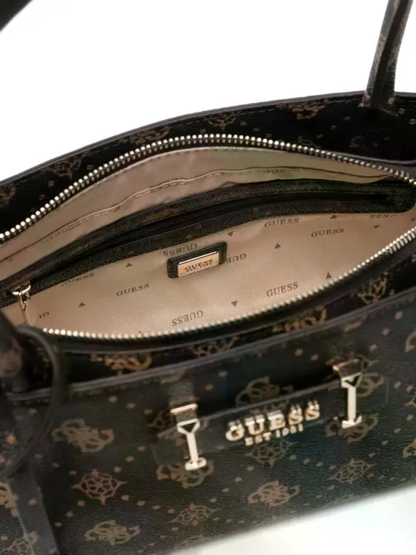 Guess Carrie Logo-charm Tote Bag - Brown