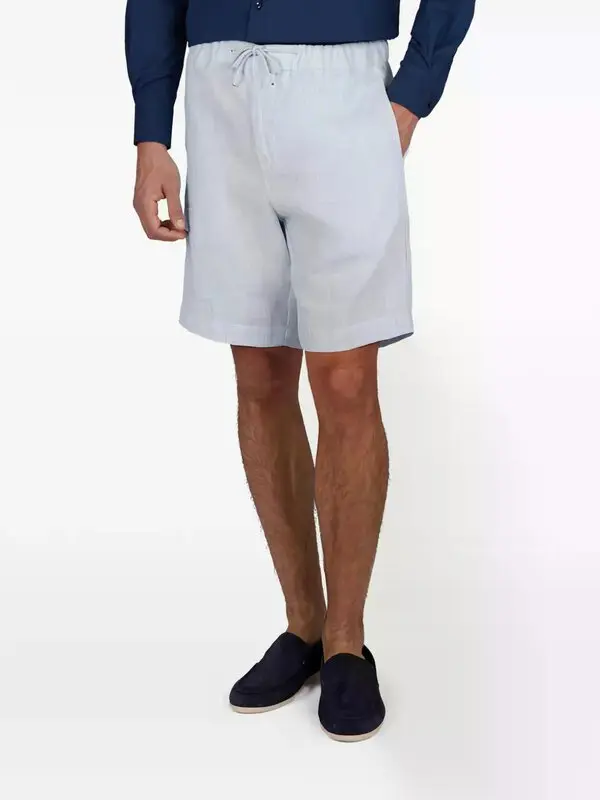 Paul & Shark Drawstring Linen Bermuda Shorts - Blue