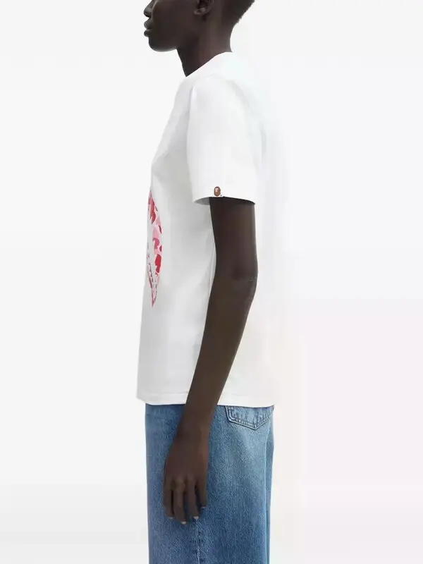 A BATHING APE Camo Shark T-shirt - White