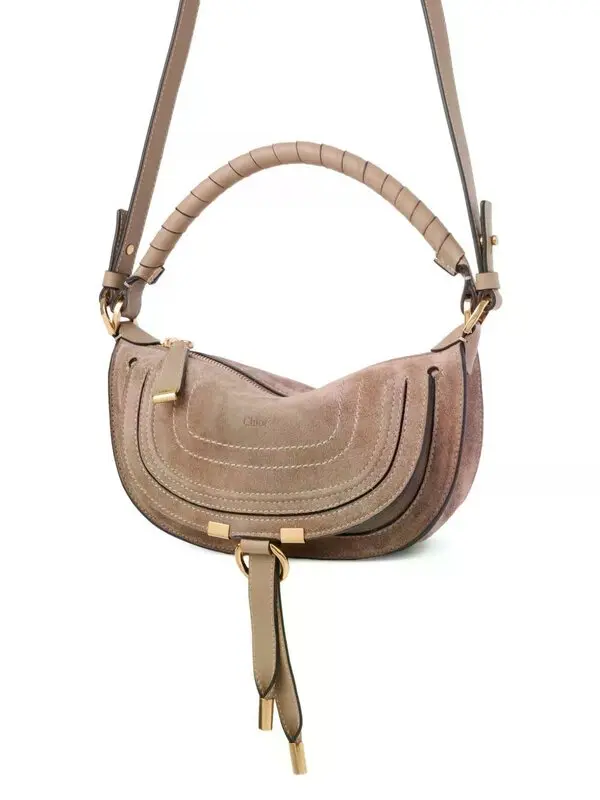 Chloé Mini Marcie Topstitch Detail Handle Tote Bag - Neutrals